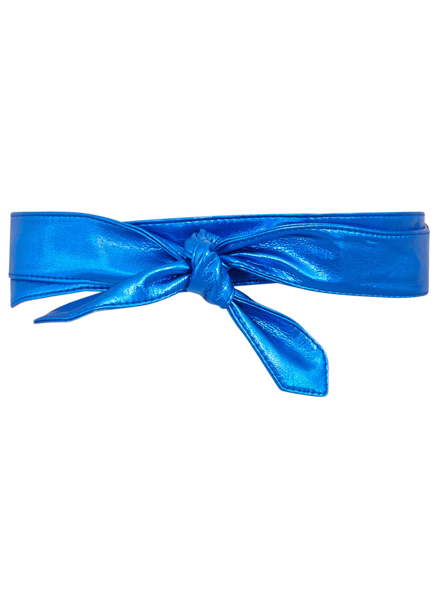 Coster copenhagen metallic blue wrap belt - Corcra Boutique